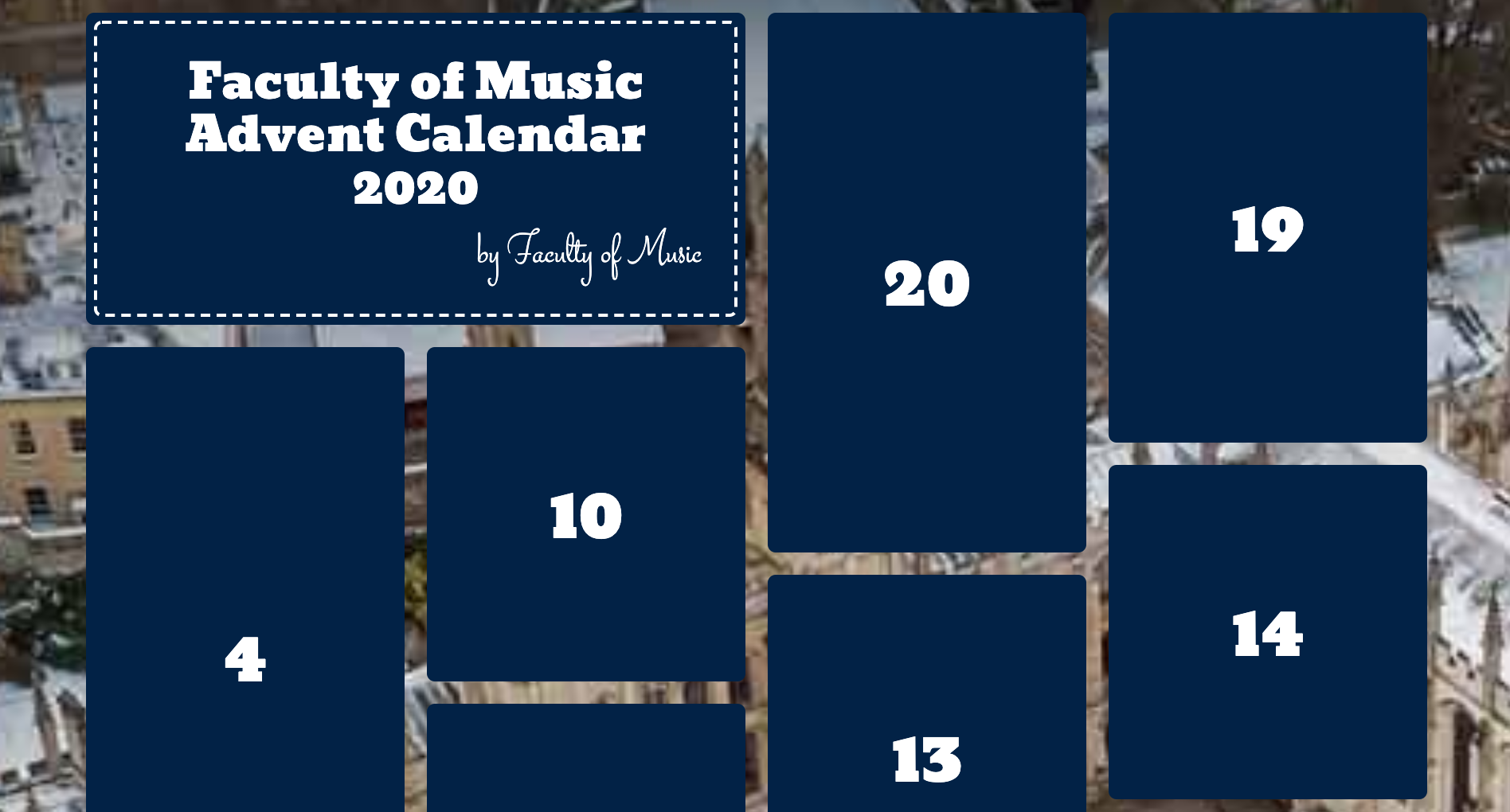 A musical advent calendar | Humanities Division